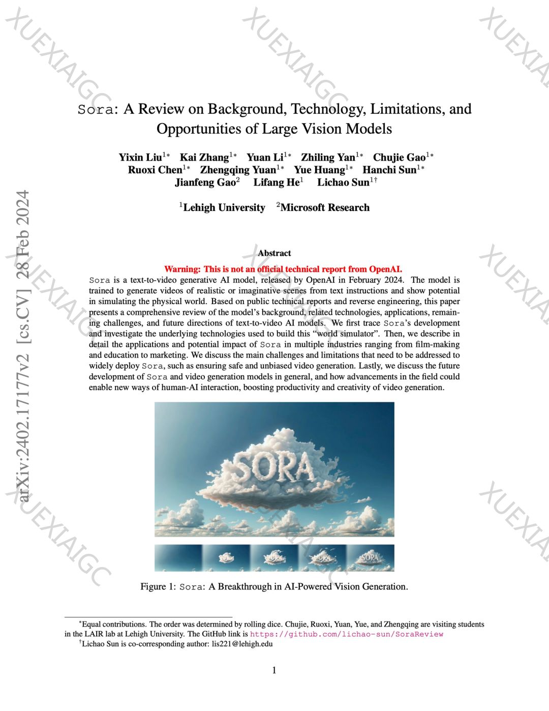 论文终于来了！微软研究院一文讲透Sora | 学习AIGC